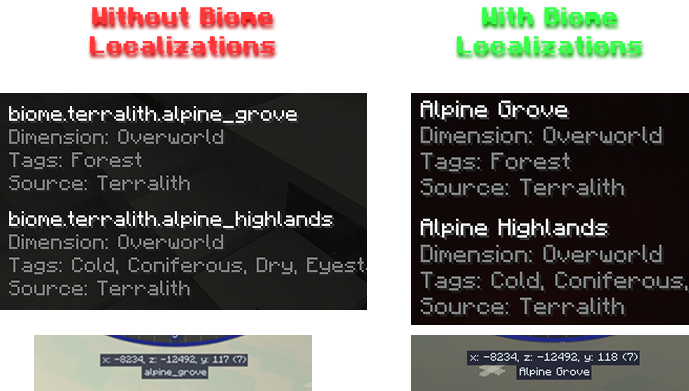 Biome Localizations — скачать мод на Майнкрафт 1.21.4